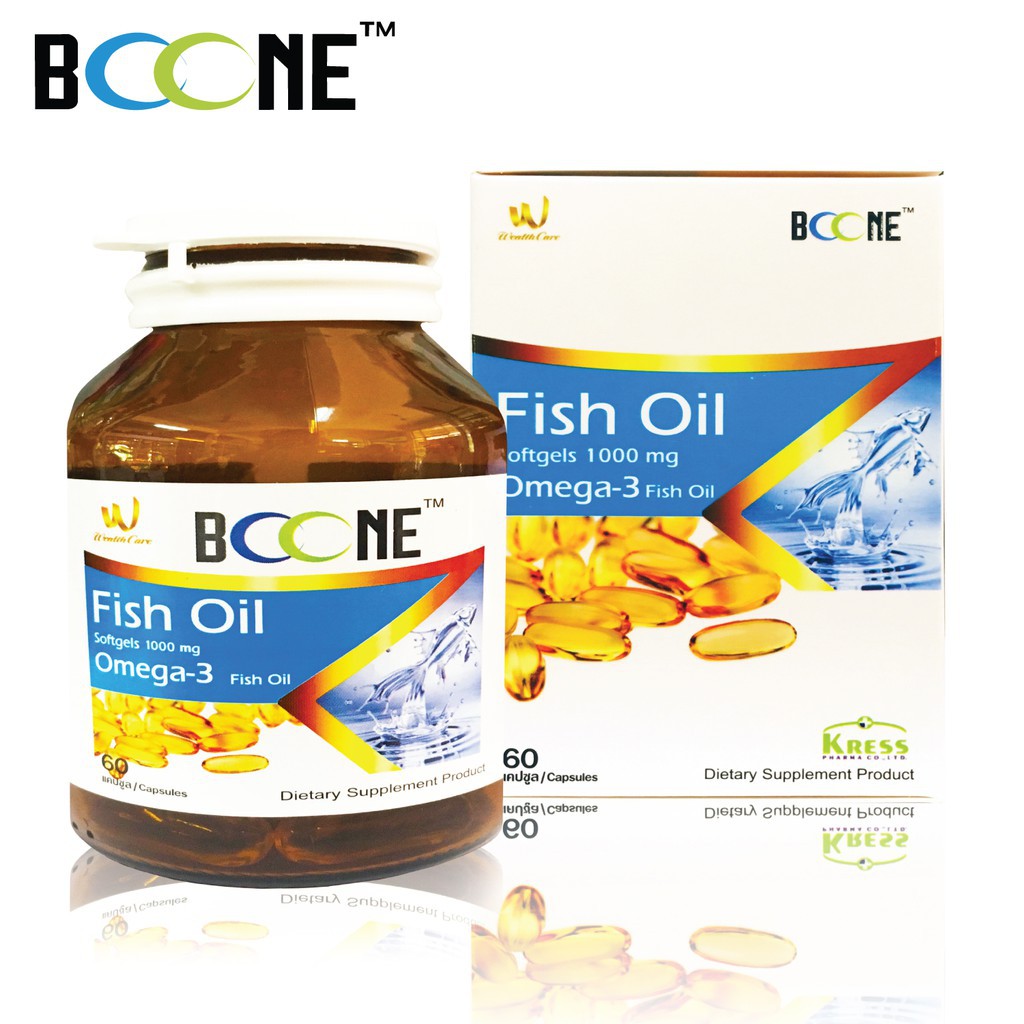 BOONE Omega-3 Fish oil 3322 TG & Vitamin E 30แคปซูล ป้องกันการเกิดภาวะ ...