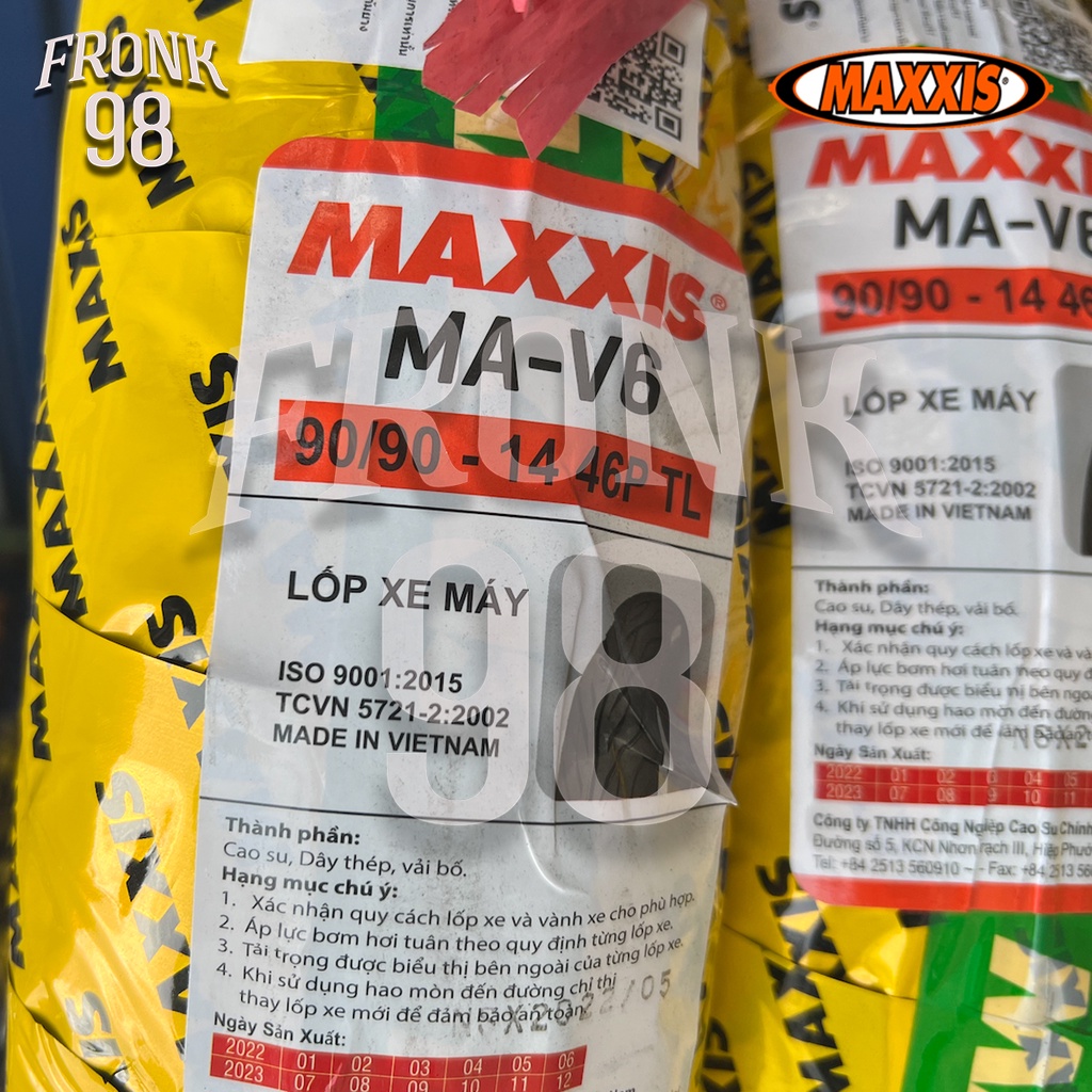MAXXIS MA-V6 (TL) ขอบ 14 "ลายไฟ" ยางนอกมอเตอร์ไซค์ : FINO , MIO , CLICK ...