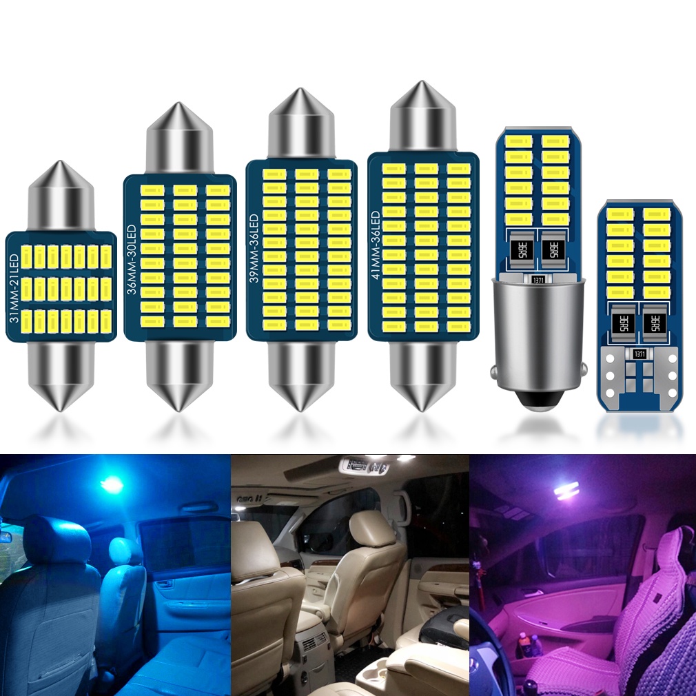 Canbus หลอดไฟ Led T10 W5W C5W C10W 31 มม. 36 มม. 39 มม. 41 มม. BA9S T4W 12V สีขาว ชมพู ฟ้า ...