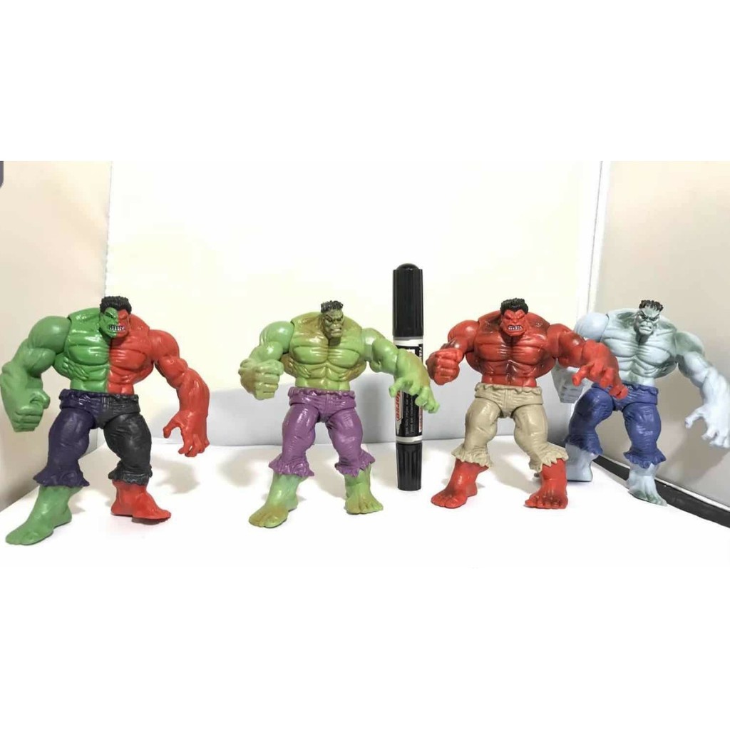 โมเดล ฮัค HULK หลากสี สูง 10-11 ซม. แขน ขา ขยับได้ มี 4 คาแรกเตอร์ในเซต ...
