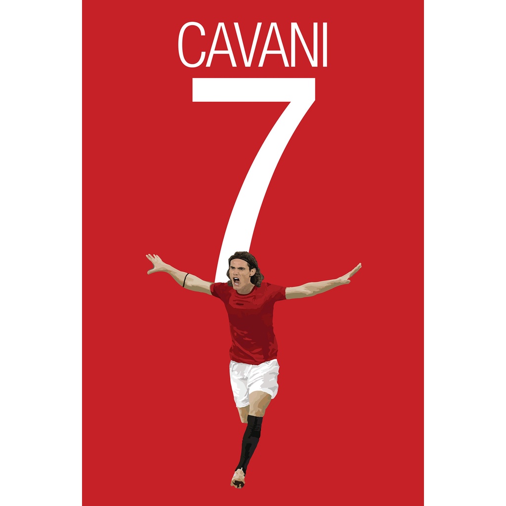 โปสเตอร์ Edinson Cavani คาวานี่ Manchester United Man Unt แมนเชสเตอร์ ...
