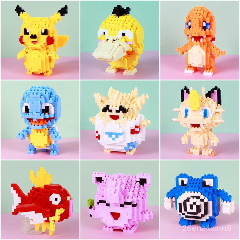 42 styles Pokemon Blocks Toy Building Charmander Squirtle Bulbasaur ...