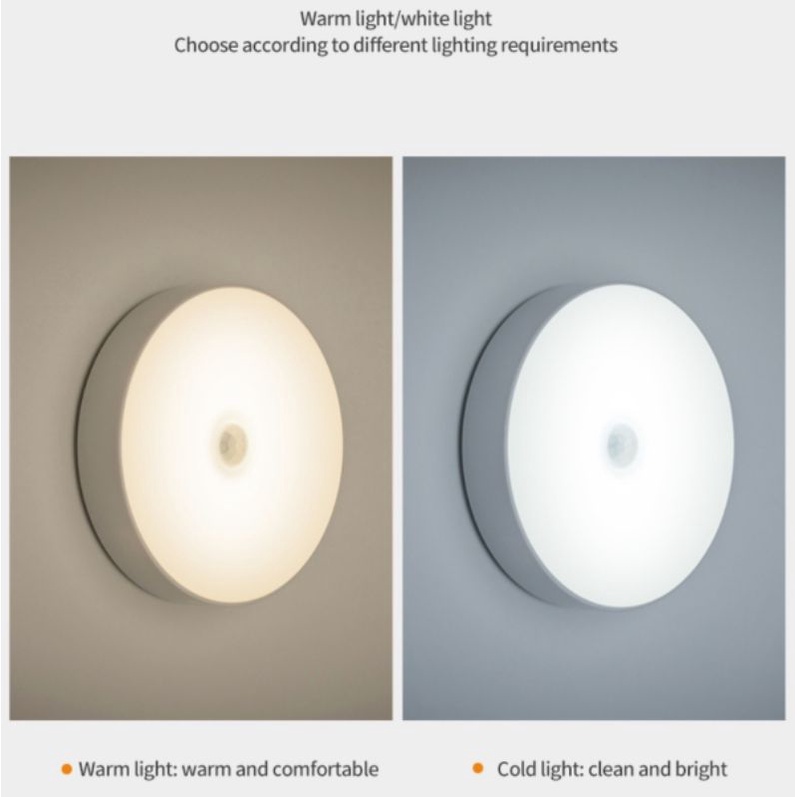 Motion Sensor Light เปิด/ปิดอัตโนมัติไร้สายชาร์จ LED โคมไฟกลางคืน Lampu ...