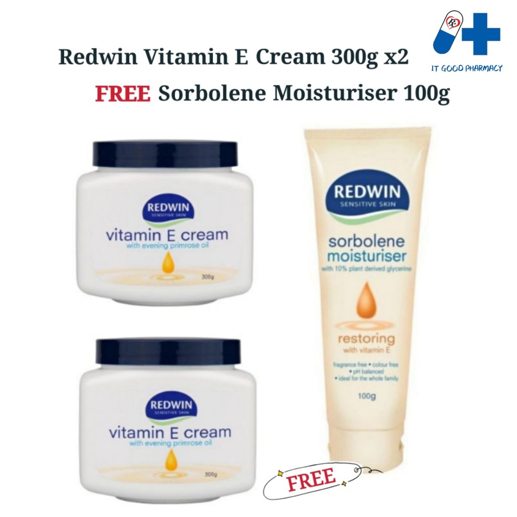 Redwin ครีมวิตามินอี พร้อมมอยส์เจอร์ไรเซอร์ EPO 300 กรัม X2 FOC 100 ...
