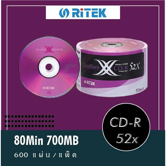 CD-R RITEK Ribest (50/Pack) แผ่นซีดีเปล่า CD แผ่นเปล่า | Shopee Thailand