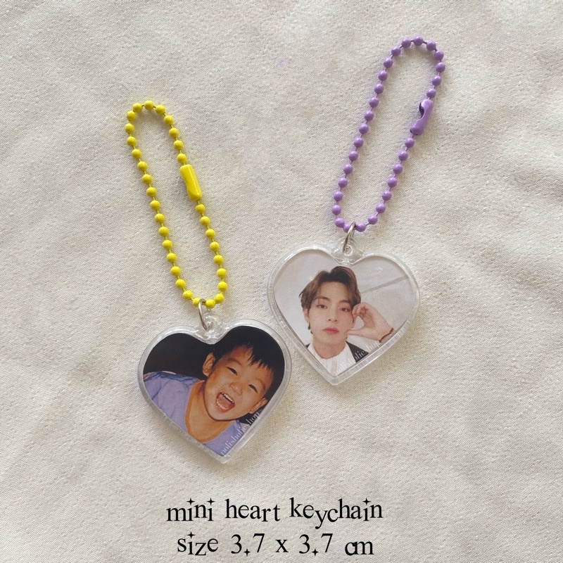 Gantungan [ready] Bts Mini Heart พวงกุญแจอะคริลิค Love Keyring พวง