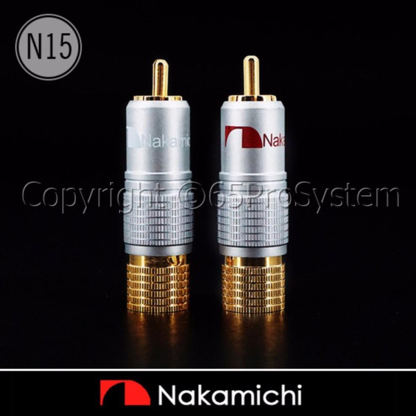 Nakamichi RCA Plugs Locking Connector 10mm (N15) หัว RCA นากามิชิ แบบขันล็อคได้ 24K Gold plated ...