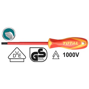 Total ไขควงหุ้มฉนวน ปากแบน ขนาด 4 นิ้ว 1000 โวลต์ รุ่น THTIS4100 ...