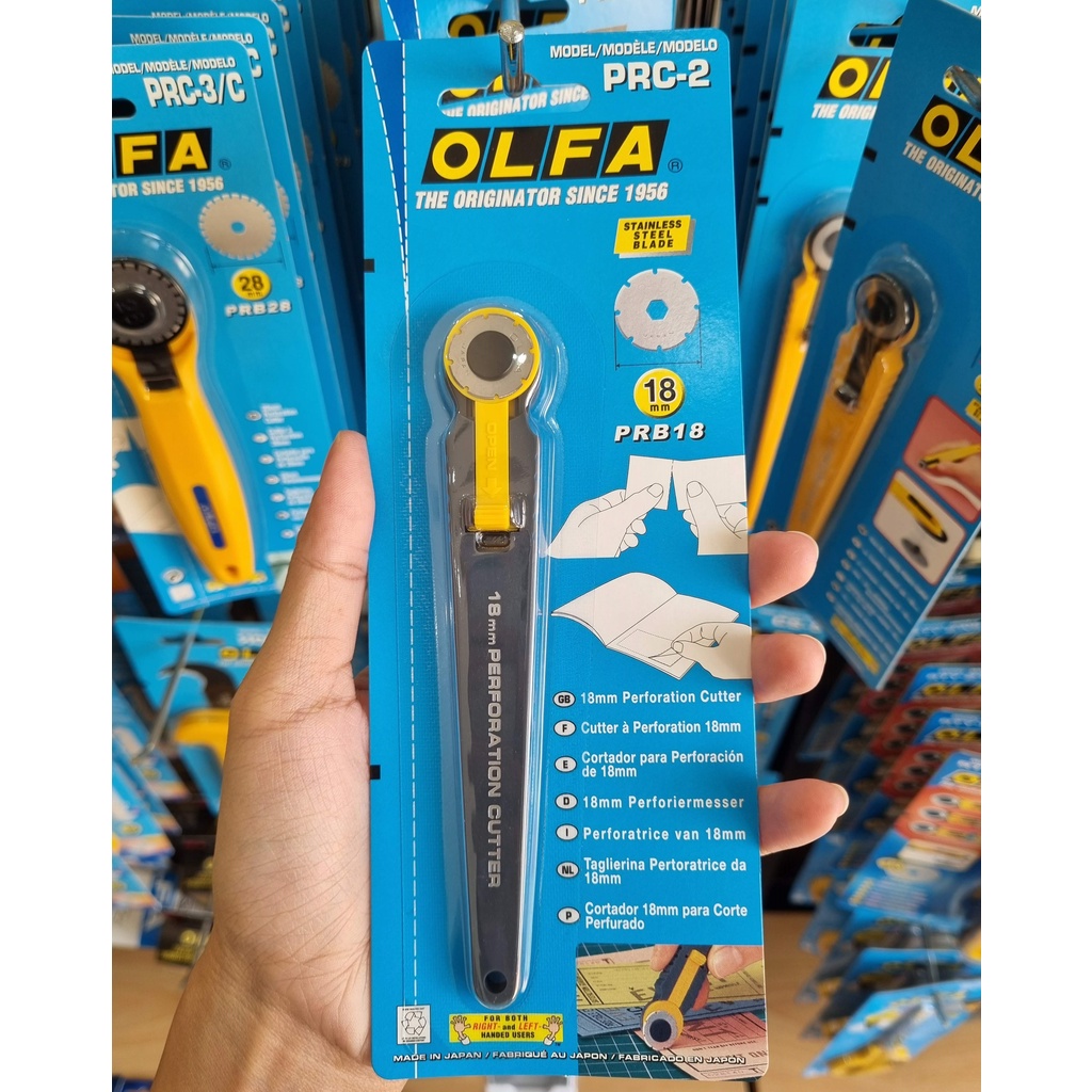 OLFA มีดคัตเตอร์ลูกกลิ้ง PRC-2 ขนาด 18 มม. ตัดปรุ/ตัดเรียบได้ งานตัดปรุกระดาษ ตั๋ว คูปองฯ ...