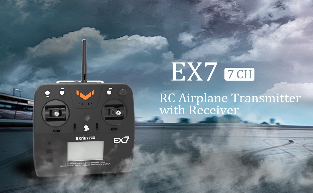 VOLANTEXRC RC Plane Parts Radio Transmitter with Receiver Set EX7/EX5 2 ...