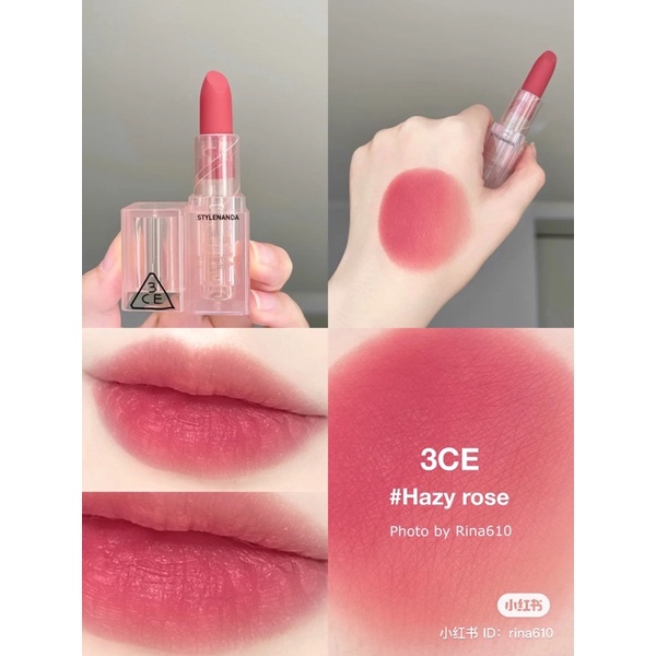 💕 3CE Soft Matte Lipstick #ลิปสติกซอฟต์แมทท์ Way Back, Hazy Rose ...