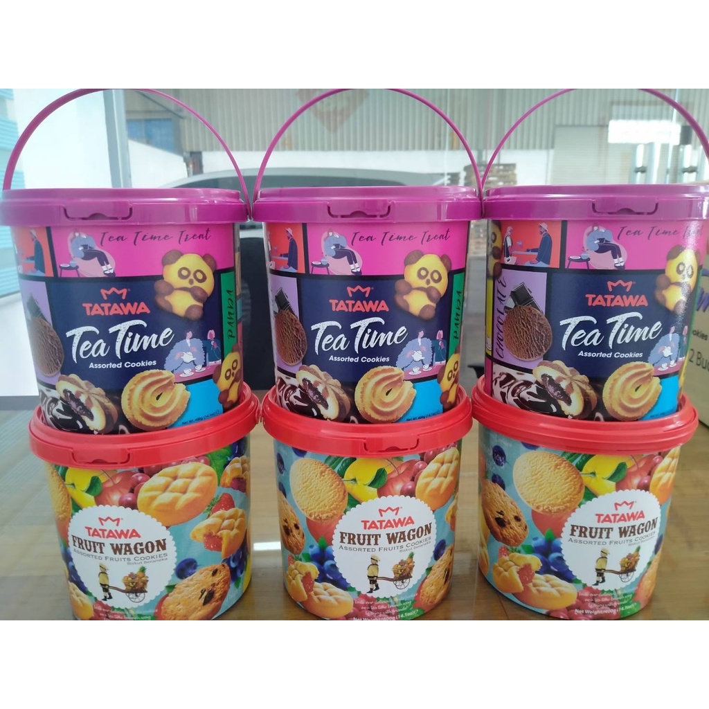 Tatawa Tea Time Assorted Cookies คุ๊กกี้ถังทาทาวา รวม4รสชาติใน1ถัง 400g ...