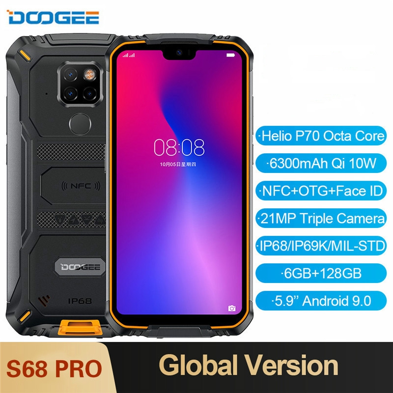 DOOGEE S68 Pro 6300mAh12V2A 5.9 นิ้ว FHD IP68 octa แกน NFC โทรศัพท์กัน ...