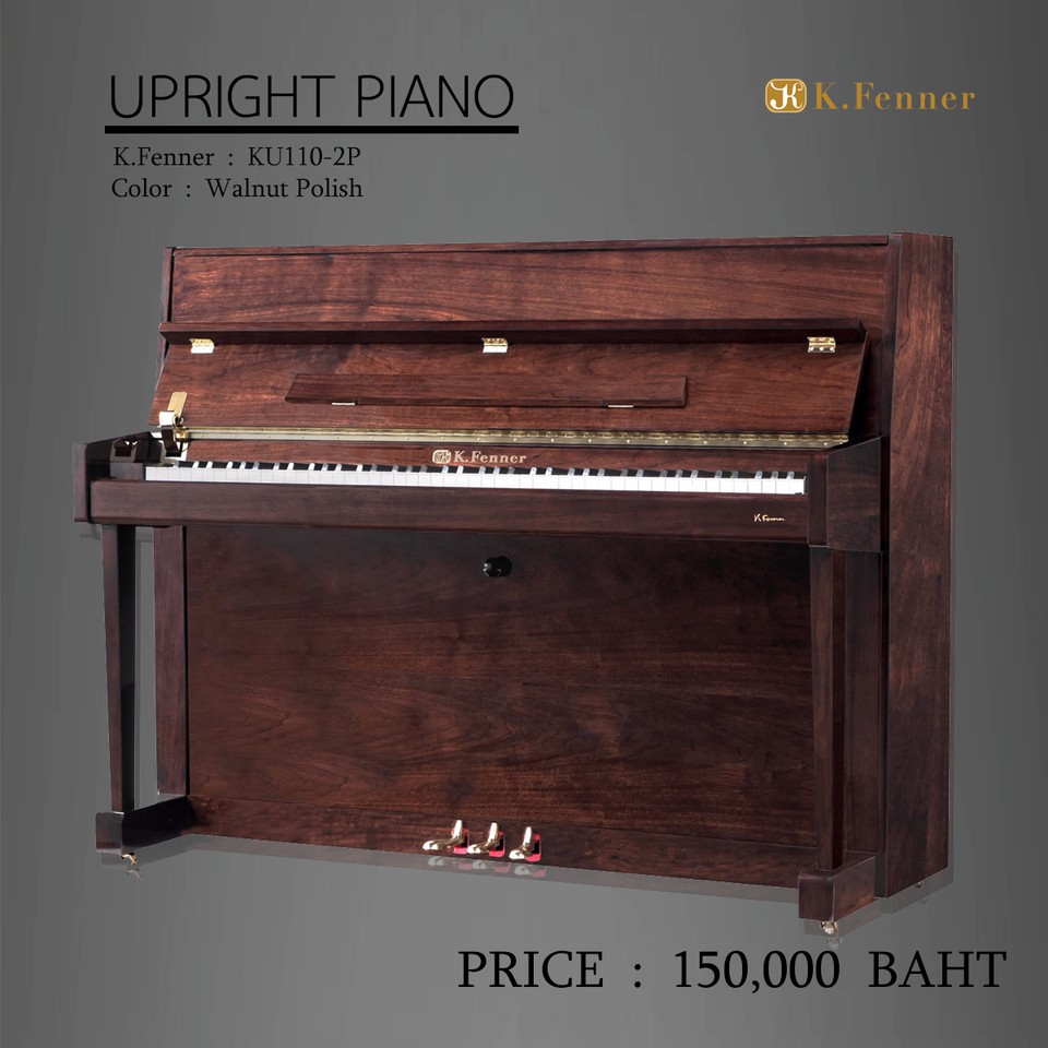 Upright Piano K.Fenner KU110-2P (Walnut) | Shopee Thailand