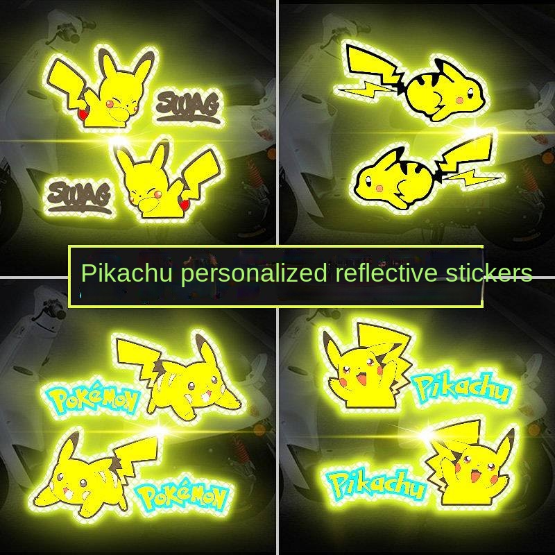 Pikachu Bumper Stickers Car Cute Cartoon Decorative Reflective Stickers ...