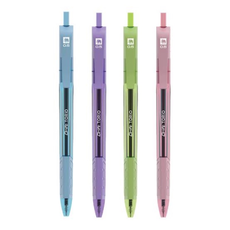 ปากกาลูกลื่นตราช้าง รุ่น Drift torio 0.5มม. หมึกสีน้ำเงิน 4 ด้ามคละสี ...