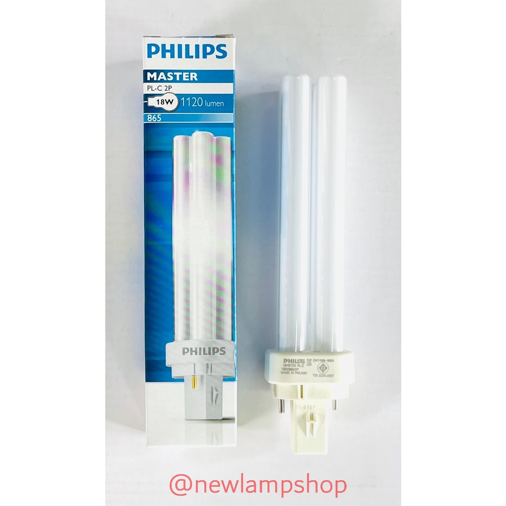 Philips หลอดตะเกียบเสียบ PLC18w 865 1100 lumes แสงขาว ขนาดยาวประมาณ 15 ...
