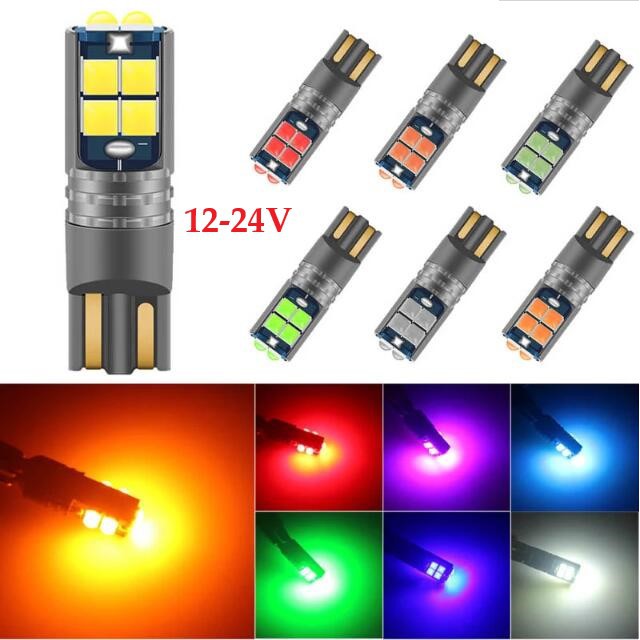 [2pcs] T10 Car LED Dimmer Bulb 12-24V terminal T10 ceiling light Auto ...