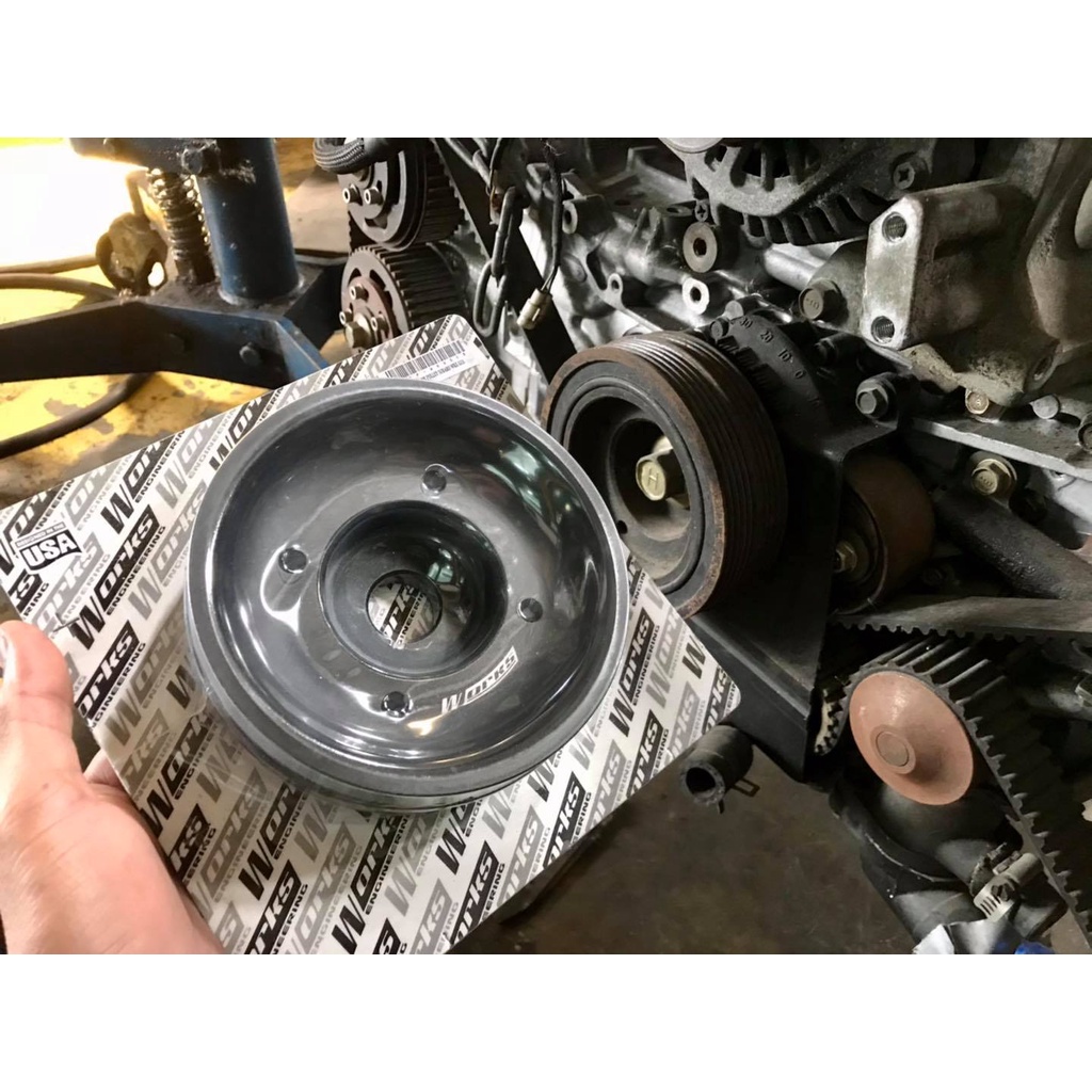 Works engineering Crank Pulley Light weight Pro-balance Subaru WRX Sti ...