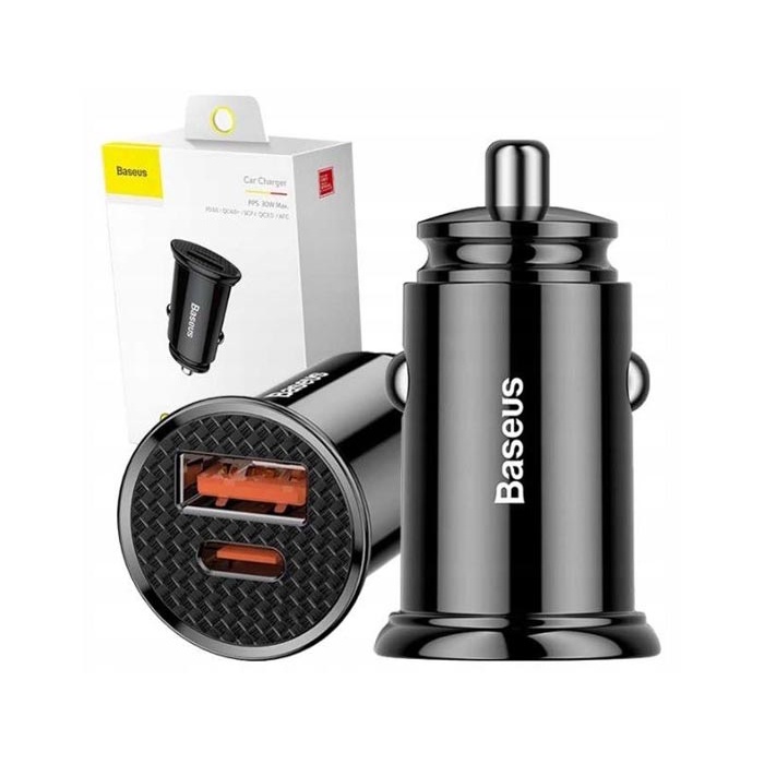 Baseus ที่ชาร์จในรถยนต์ พลาสติก ทรงกลม A + C 30W PPS PD3.0 QC4.0 + SCP ...
