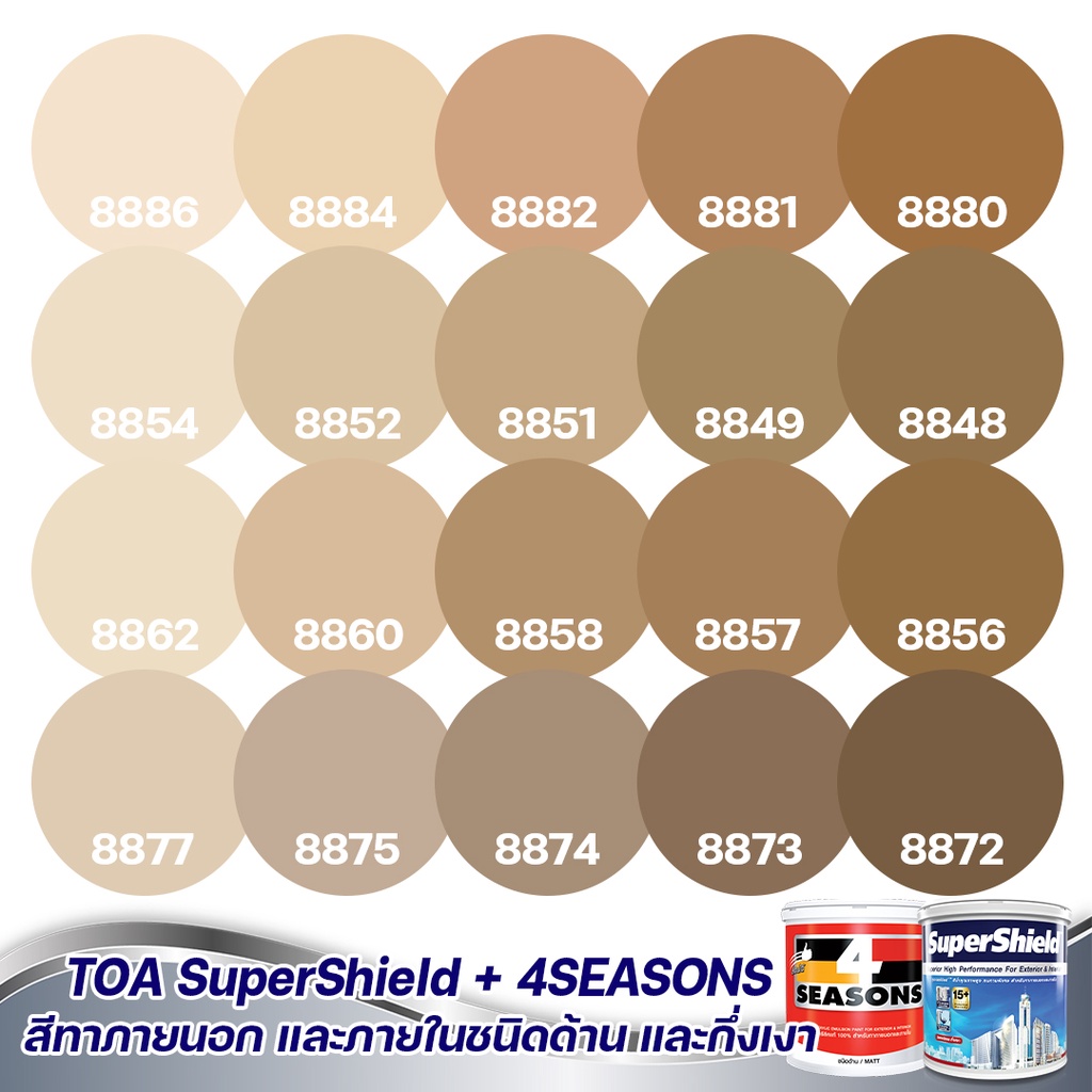 TOA สีภายนอก+ภายใน สีกาแฟ 1L สีทาบ้าน สีน้ำ สีอะครีลิค สีทาภายนอกและ ...