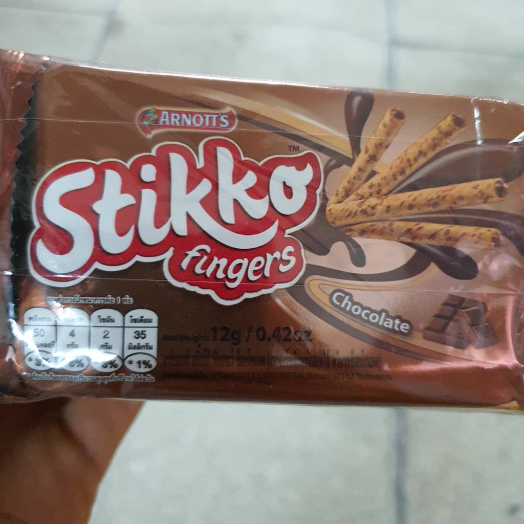 Stikko fingers สอดไส้ช็อคโกแลต 1 แพ็ค 12กรัม x 12 ชิ้น | Shopee Thailand