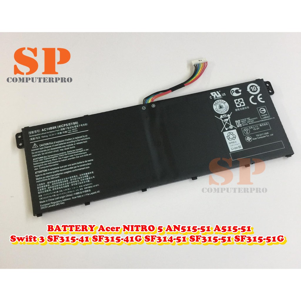 Acer battery แบตเตอรี่ของแท้ Acer AN515-42 AN515-51 AN515-52 A515-51G ...