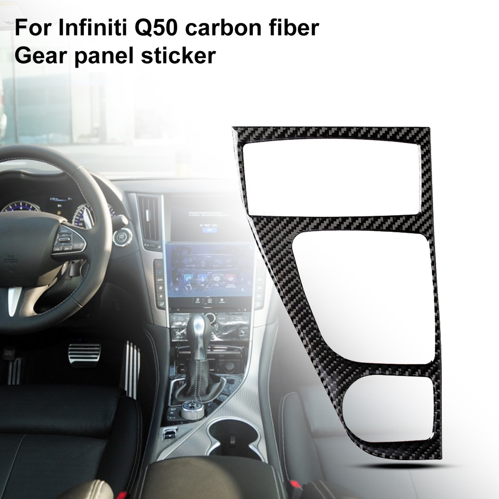 Gearshift Panel Sticker Smooth Self-adhesive Carbon Fiber Car Interior ...