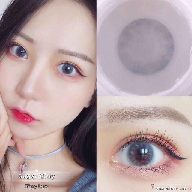 คอนแทคเลนส์ (kitty kawaii) Mini Sugar Gray (สายตาปกติ) | Shopee Thailand