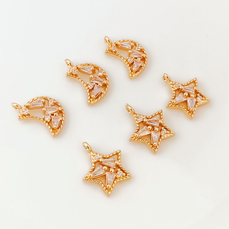 จี้สร้อยคอ สร้อยข้อมือ ประดับเพทาย รูปดาวห้าแฉก 14K DIY | Shopee Thailand