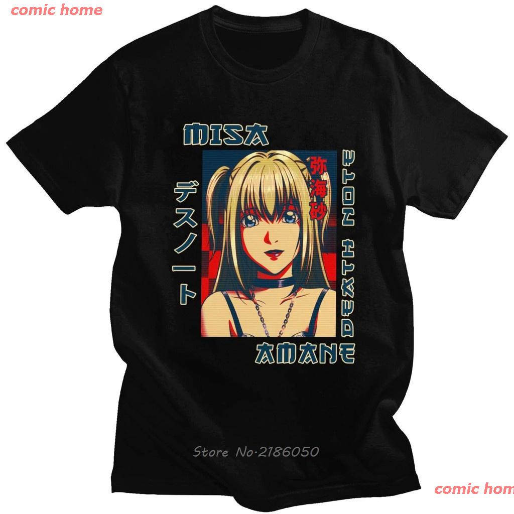 【100% cotton】comic home New เสื้อยืดแขนสั้นผ้าฝ้าย 100% พิมพ์ลาย Death Note Misa Amane สไตล์ ...