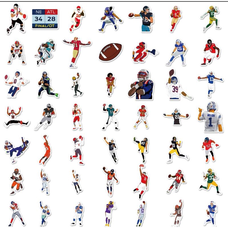 NFL Player Sticker Set | Shopee Thailand