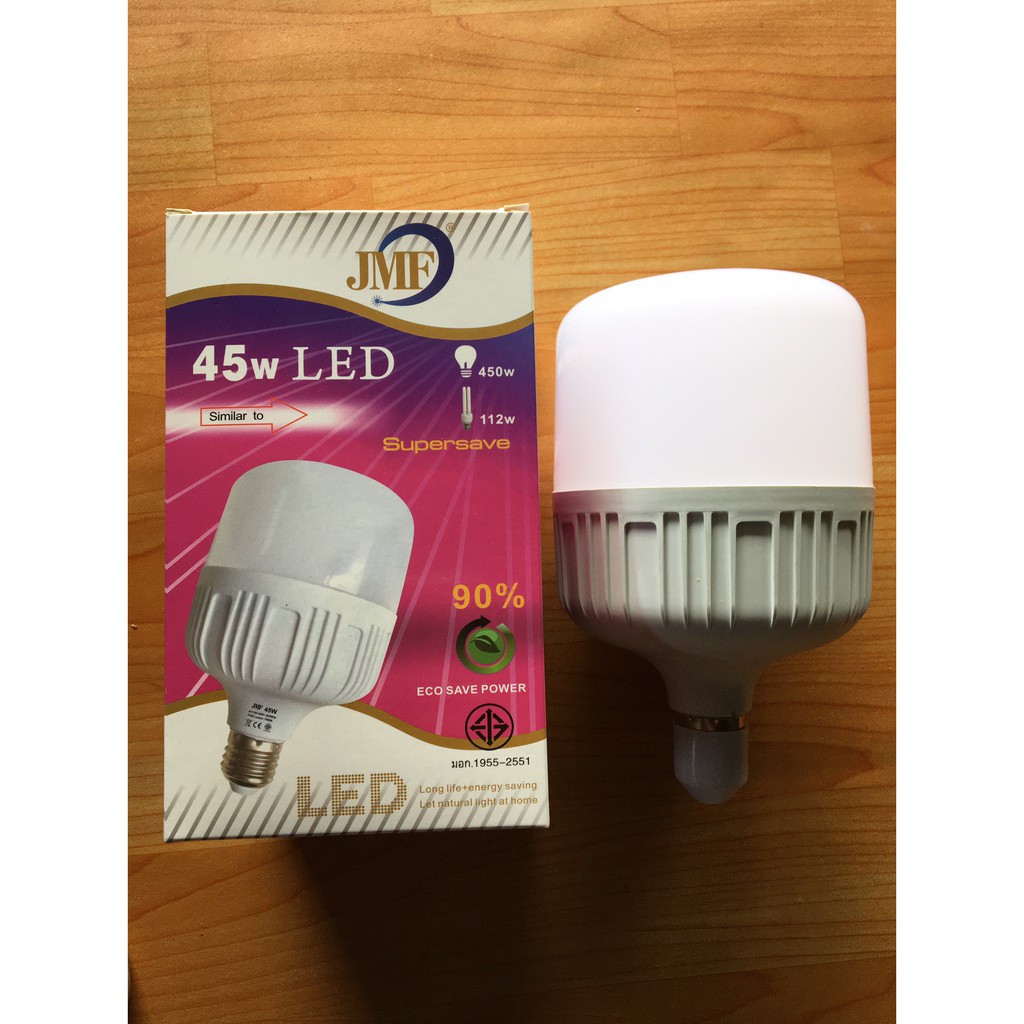 หลอดประหยัดไฟ JMF LED 45 W แบบขั่วหลอด E27 แสงสีขาว | Shopee Thailand
