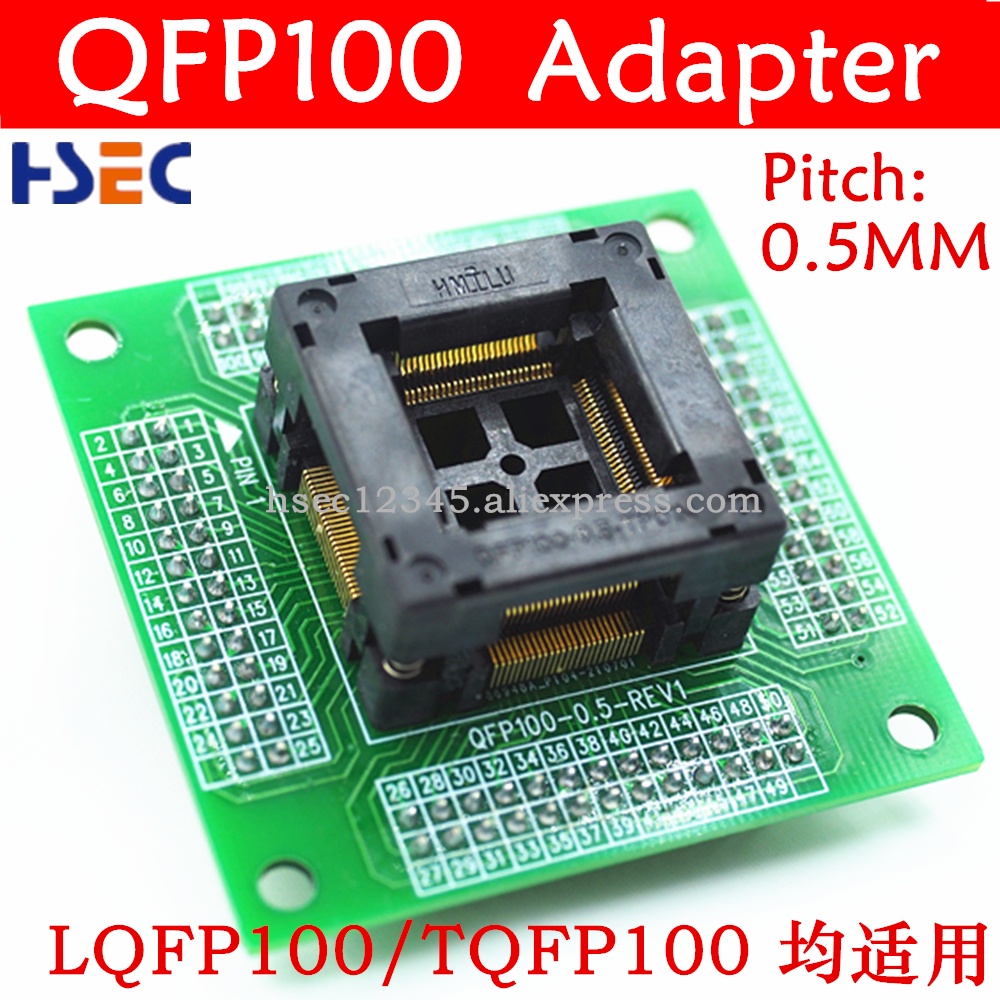 High Quality TQFP100 FQFP100 QFP100 to DIP100 Programming Socket OTQ-100-0.5-09 Pitch 0.5mm ...