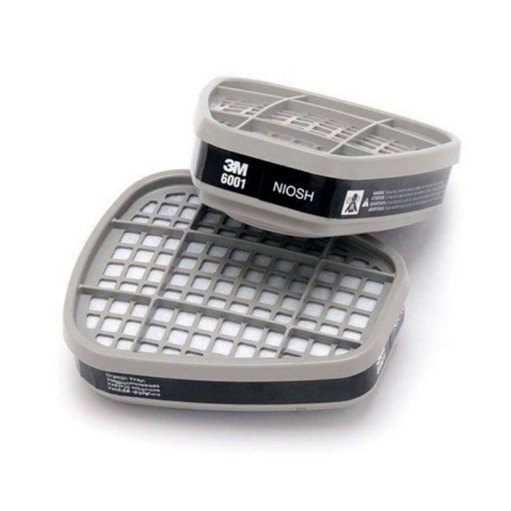 3M 6001 ตลับกรอง สารระเหย 1 แพ๊ค ( 2 ชิ้น ) ใช้คู่กับ หน้ากาก 3M รุ่น ...