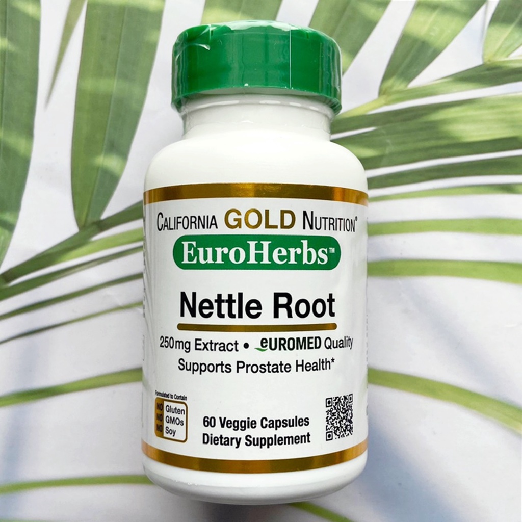 สารสกัดรากตำแย Nettle Root Extract Euro Herbs 250 mg 60 Veggie Capsules ...