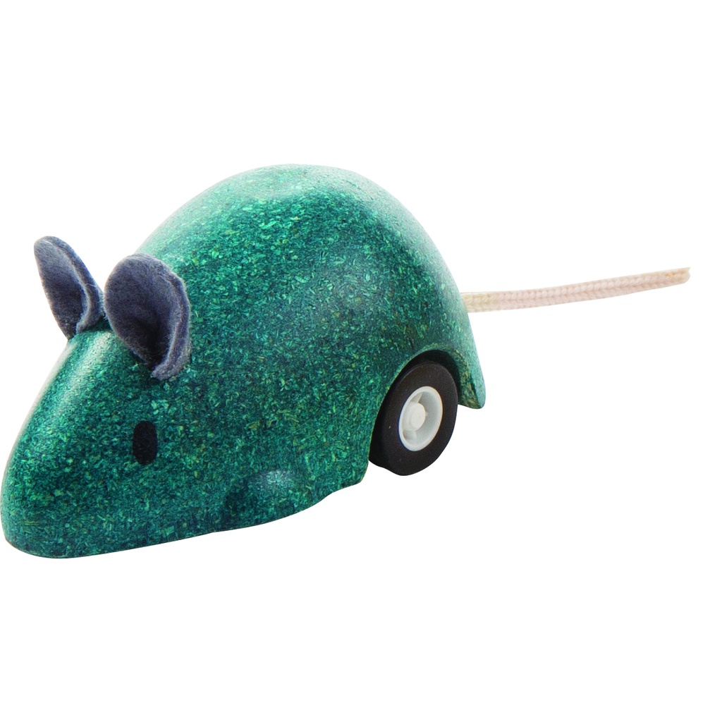 PlanToys ของเล่นไม้ 1645 Moving Mouse - Blue หนูวิ่ง - สีน้ำเงิน เสริม ...