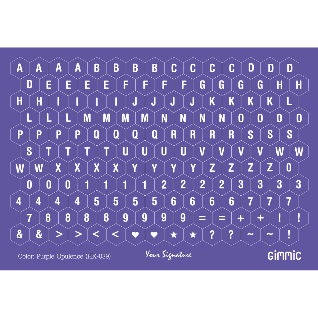 Gimmic สติกเกอร์ABC ไดคัททรงรังผึ้ง (6เหลี่ยม) ธีม Earth tone (die-cut ...