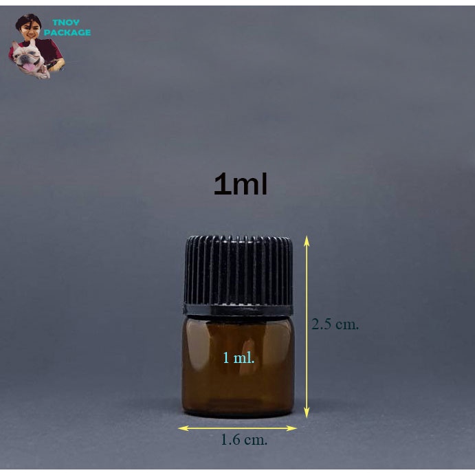 ขวด 1 มล. (24ใบ) ขวดสีชา ขวดแก้ว 1ml / 2ml / 3ml จุกรู+ฝาพลาสติก | Shopee Thailand