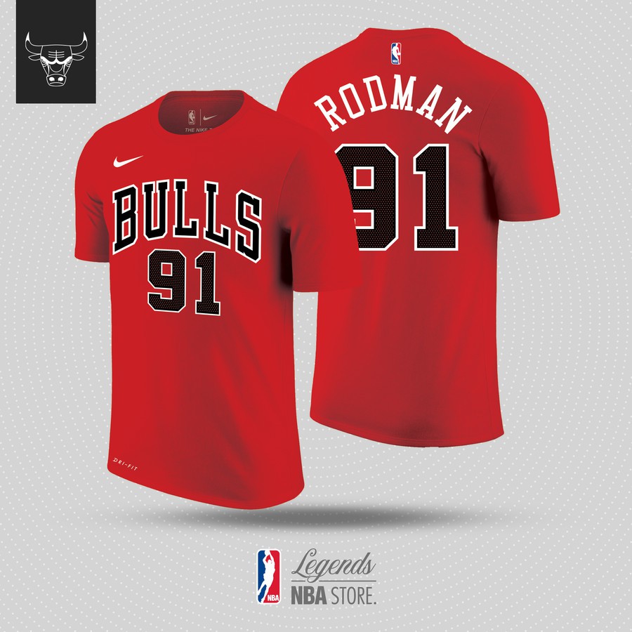 เสื้อยืด ลายบาสเก็ตบอล Nba Chicago BULLS No. 91 Dennis RODMAN | Shopee ...