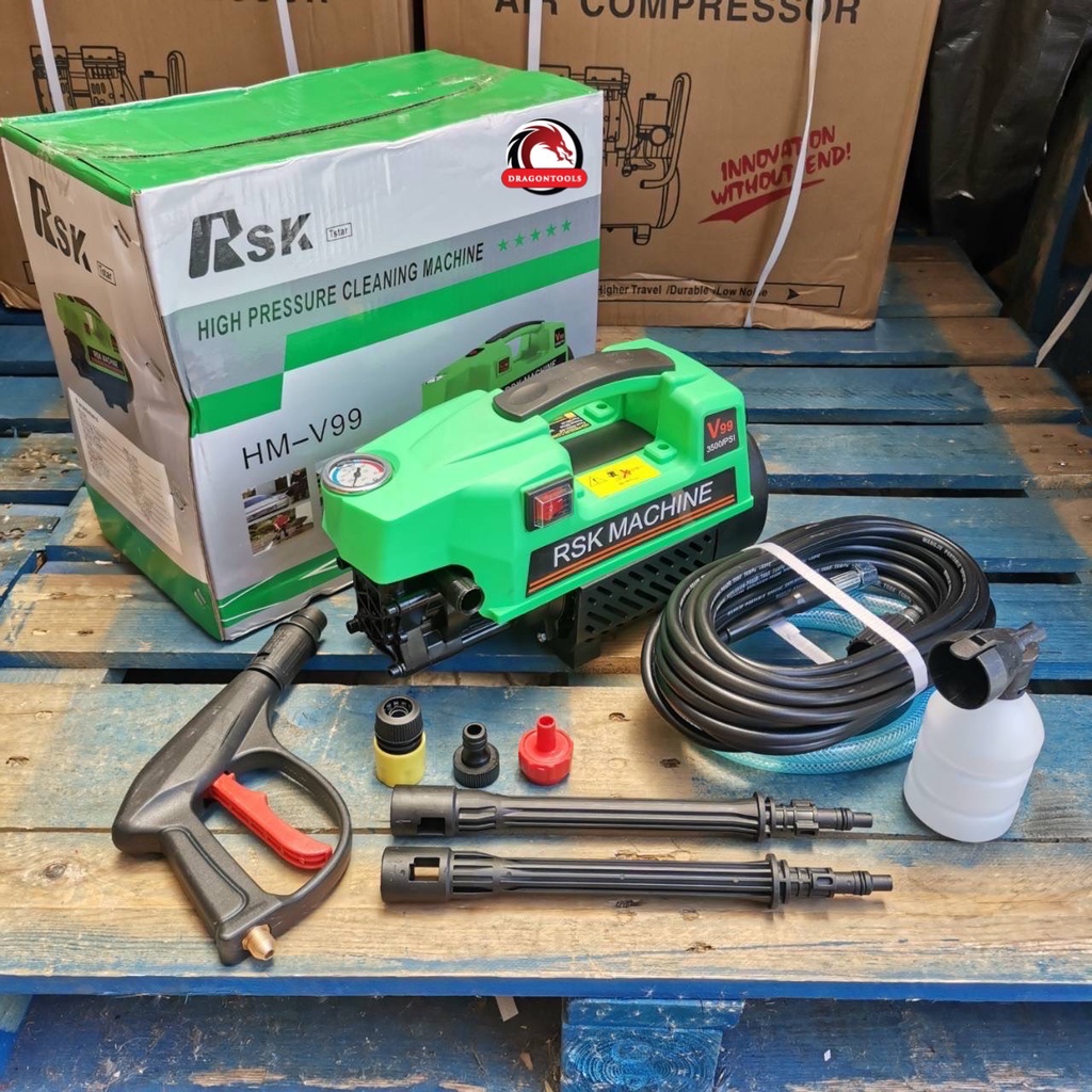 RSK รุ่น HM-V99 เครื่องฉีดน้ำแรงดันสูง เครื่องอัดฉีด พร้อมอุปกรณ์ตามรูป | Shopee Thailand