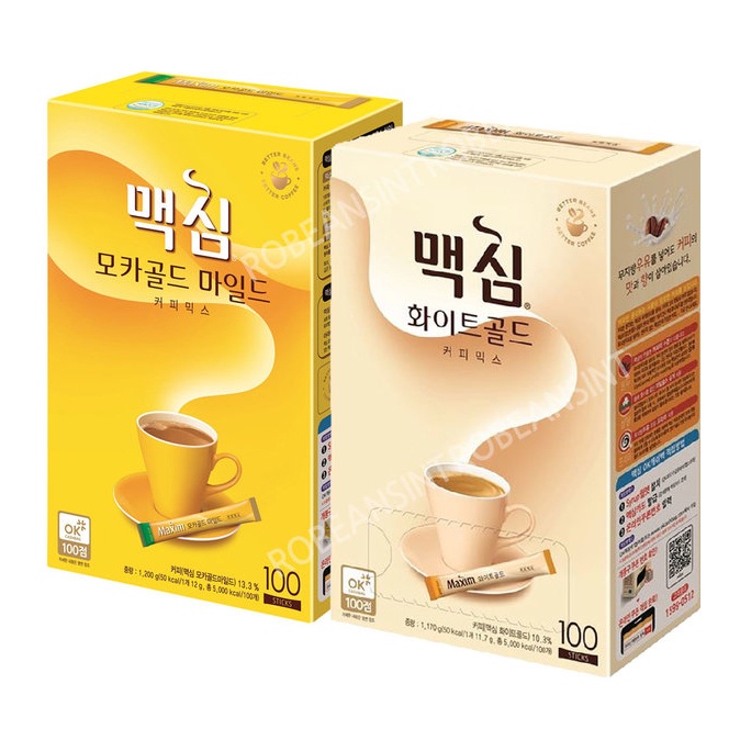 ไม่มีกล่อง/Nobox[พร้อมส่ง] 100 ซอง กาแฟเกาหลีสำเร็จรูป Korea maxim ...