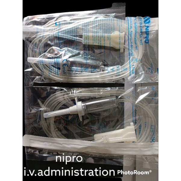 Nipro i.v.administration set สายให้น้ำเกลือ,I V SET 20Drop.1ml/(ติดเข็ม ...