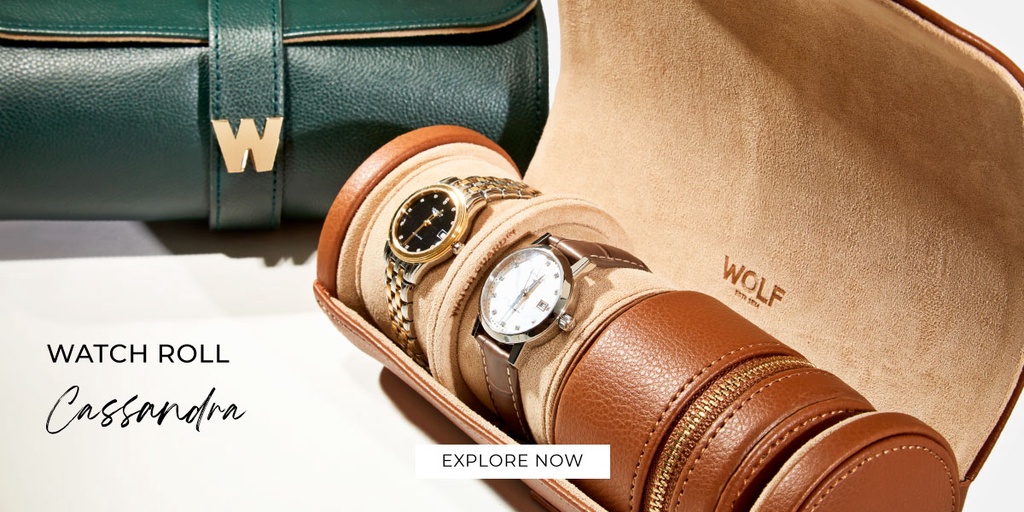 กล่องนาฬิกา WOLF1834 รุ่น CASSANDRA WATCH & JEWELRY ROLL (HUNTER GREEN ...