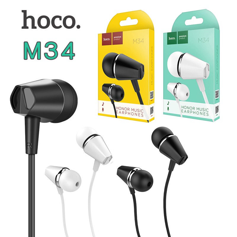Hoco M34 หูฟังพร้อมไมค์คุยโทรศัพท์ได้ Honor Music Universal Earphone With Microphone | Shopee ...