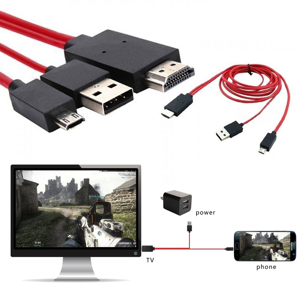 การชาร์จ MHL Micro USB to HDMI 1080P HD สายแปลง MHL to HDMI TV Cable ...