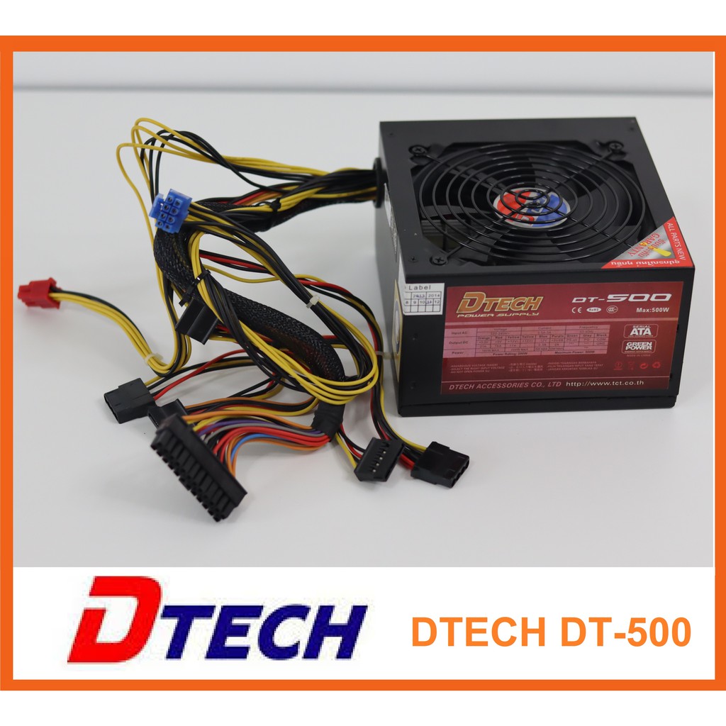 DTECH DT-500 DTECH พาวเวอร์ซัพพลาย 500W รุ่น DT-500 (สีดำ) Second hand ...
