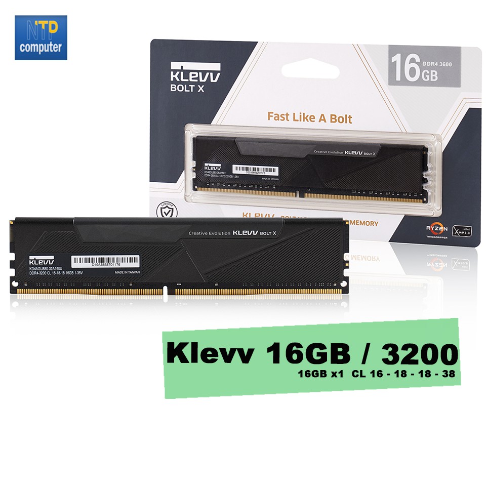 RAM DDR4 3200 (แรมพีซี) KLEVV BOLT X 16GB 3200Mhz Lifetime Warranty ของ ...