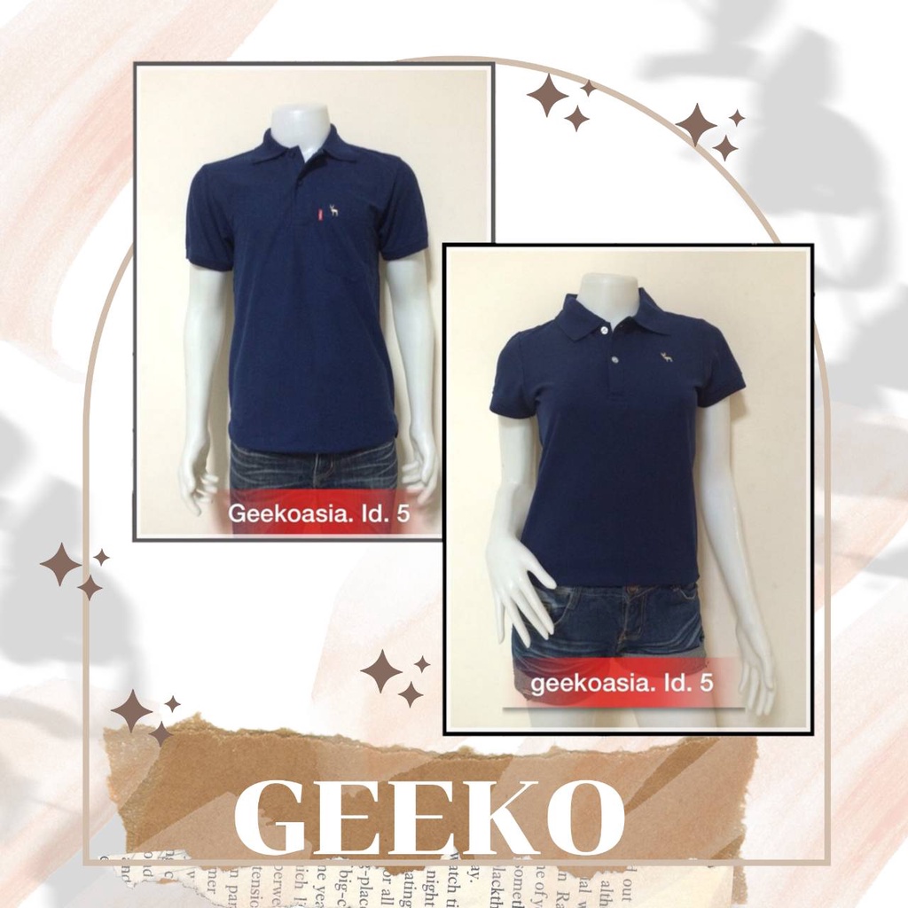เสื้อโปโลกวาง Geeko แท้100% ชาย/หญิง ID5 สีกรม | Shopee Thailand