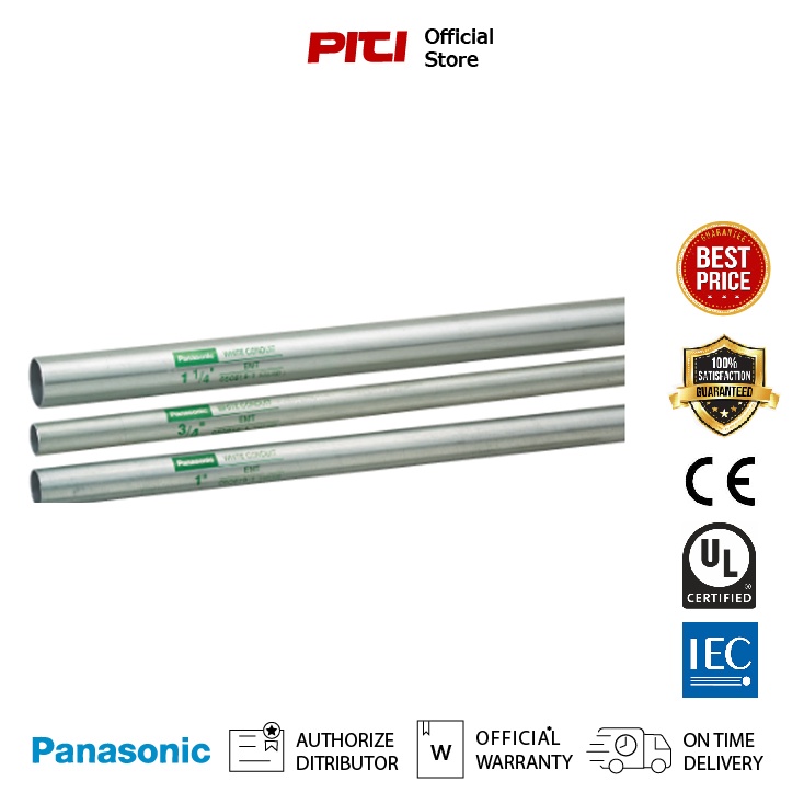 Panasonic White Conduit EMT 3/4" ท่อบาง ท่อร้อยสายไฟยาว 3 เมตร | Shopee ...